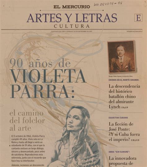 “90 Años De Violeta Parra Su Desconocida Entrevista Cuatro Meses Antes