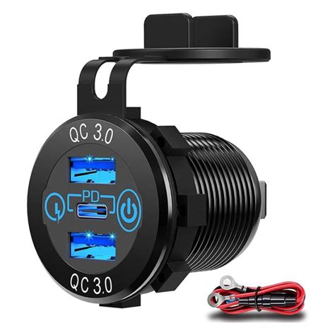 Quick Charge Socket 60w Usb C Multiple Car Charger Socket Pd 30 And Two