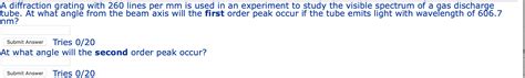 Solved A Diffraction Grating With Lines Per Mm Is Used Chegg