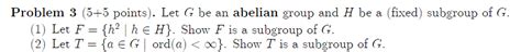 Solved Problem 3 5 5 Points Let G Be An Abelian Group And Chegg Com