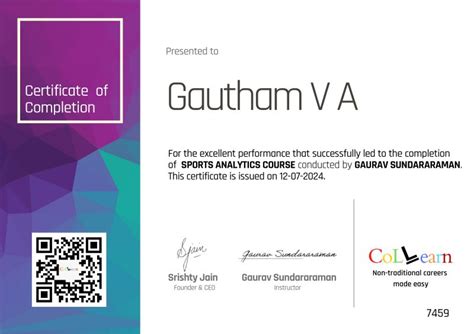 gautham v a on linkedin sportsanalytics dataanalytics collearn