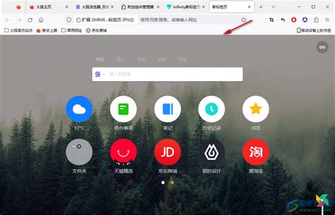 火狐浏览器如何添加infinity新标签页？ 火狐浏览器添加infinity新标签页的方法 极光下载站
