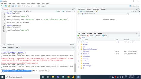 package ‘azureml is not available in r microsoft qanda