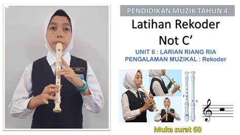 Rekoder Not Muzik Tahun 6 Latihan Rekoder Not C Tengah Dan Not D Muzik Tahun 6 Youtube