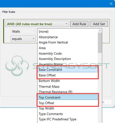 สร้าง filter base constraint ให้กับผนังและพารามิเตอร์ อื่นๆ ได้ใน revit