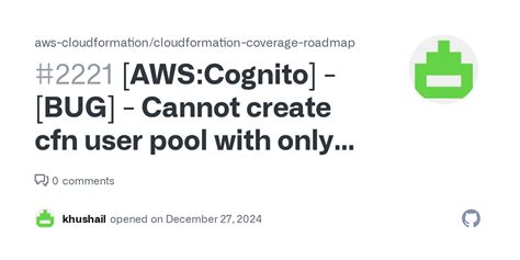 Awscognito Bug Cannot Create Cfn User Pool With Only Email Mfa