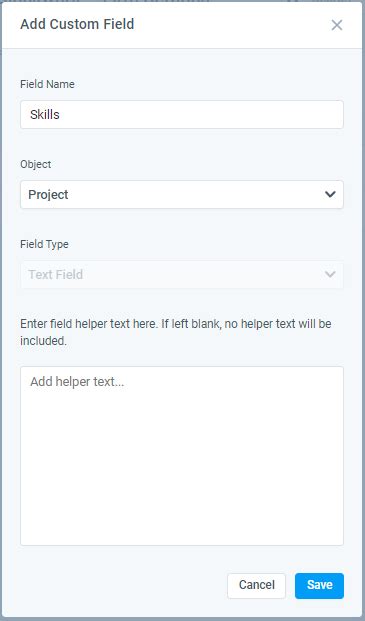 Custom Fields Project Knowledge Base