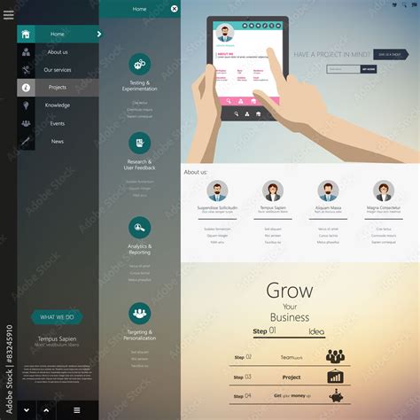 Design Of The Menu For A Website Creative Web Design Stock Vector Adobe Stock