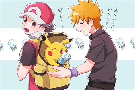 Pikachu Red And Blue Oak Pokemon And More Drawn By Mochi Mocchi P M Danbooru