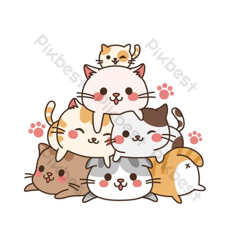 องค์ประกอบการ์ตูนแมว องค์ประกอบกราฟฟิก แบบ Psd ดาวน์โหลดฟรี Pikbest