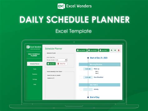 Daily Schedule Planner Excel Template To Do List And Habit Tracker Etsy