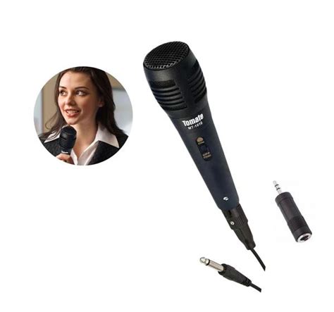Microfone Profissional Dinâmico E Redução De Ruído Com Fio E Adaptador Para P2 Tomate