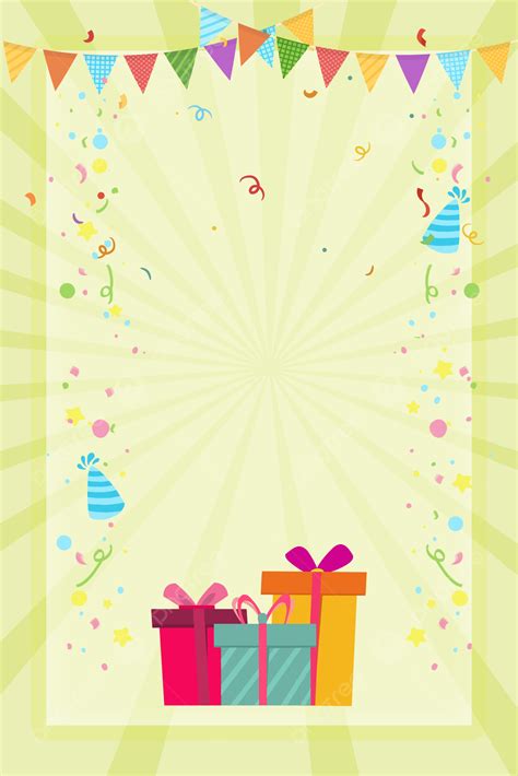 간단한 평면 생일 파티 요소 포스터 배경 배경 화면 및 일러스트 무료 다운로드 Pngtree