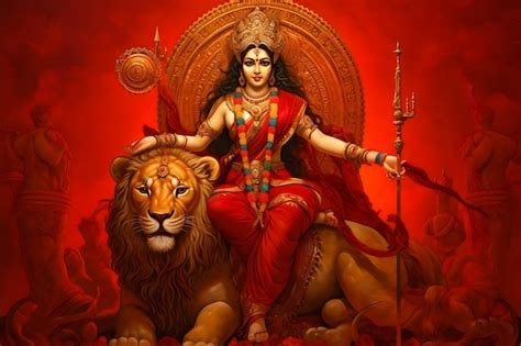 Premium Ai Image Hindu Goddess Durga Generated By Ai