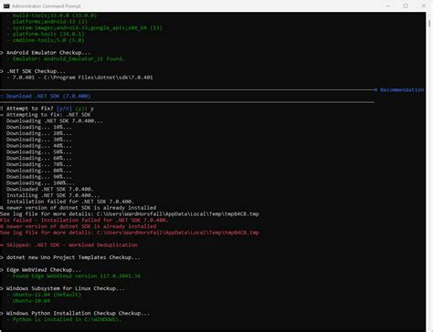 issue uno check 1 14 1 0 a newer version of dotnet sdk is already