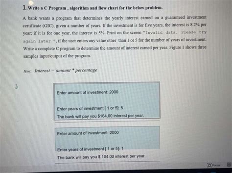 Solved 1 Write A C Program Algorithm And Flow Chart For