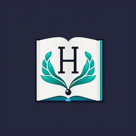 Flat Initial H Book Logo Design Premium Ai Generated Image