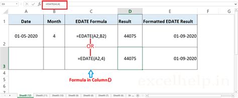 Edate Function To Calculate Date For Future Or Past Excel Help