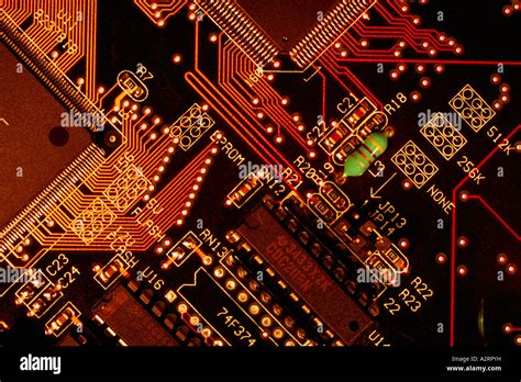 Closeup Of Computer Circuit Board Stock Photo Alamy