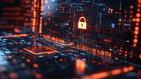 Secure Computer Interface With Hacking Theme Stock Illustration Secure Computer Interface With Hacking Theme Stock Illustration