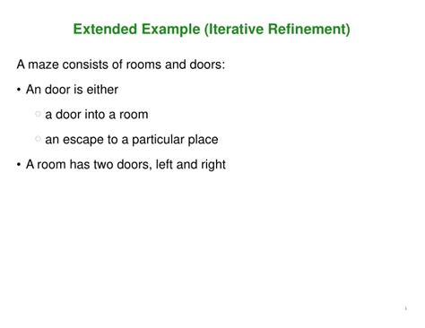 PPT Extended Example Iterative Refinement A Maze Consists Of Rooms And PowerPoint
