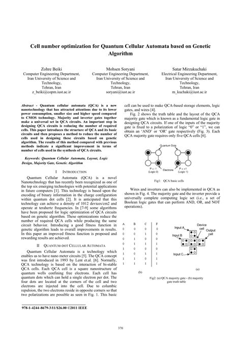Pdf Cell Number Optimization For Quantum Cellular Automata Based On And Or Inverter
