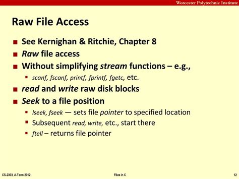Accessing Files In C Professor Hugh C Lauer Cs 2303 System