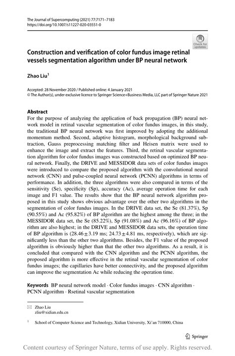 Construction And Verification Of Color Fundus Image Retinal Vessels