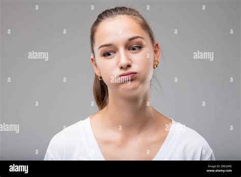 Portrait Of An Exasperated Woman Her Facial Expression Perfectly