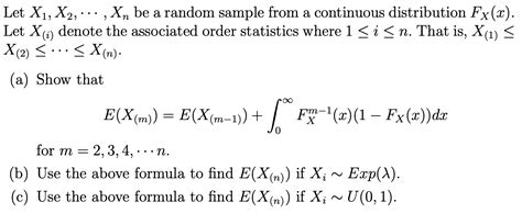 Solved Let X1 X2 Xn Be A Random Sample From A Chegg Com