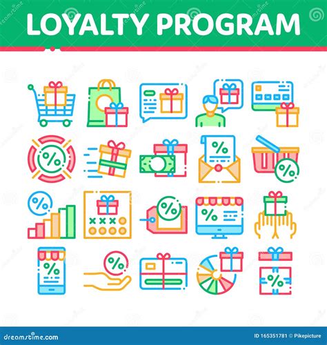 Loyalty Program For Customer Icons Set Vector Stock Vector Illustration Of Pack Collection