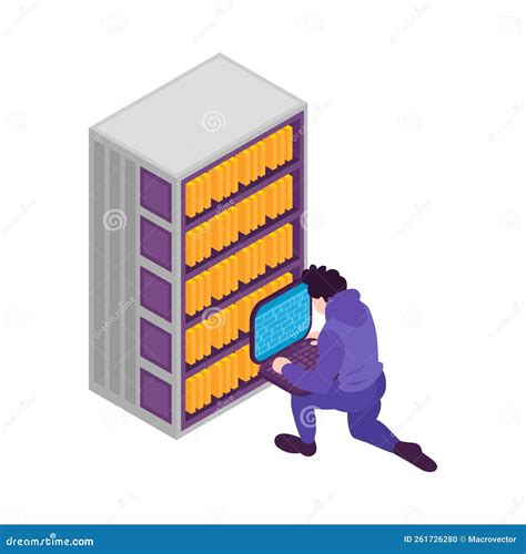 Isometric Hacker Concept Stock Vector Illustration Of Access 261726280