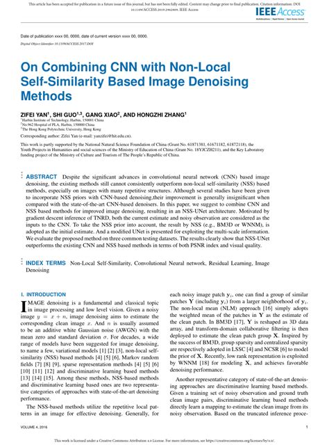 pdf on combining cnn with non local self similarity based image denoising methods