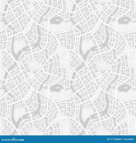Abstract City Map Seamless Pattern Stock Vector Illustration Of Plan