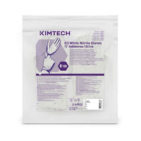 Kimtech™ G3 White Nitrile Ambidextrous Gloves 56886 Formerly Hc61014