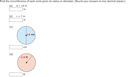 Solved Find The Circumference Of Each Circle Given Its