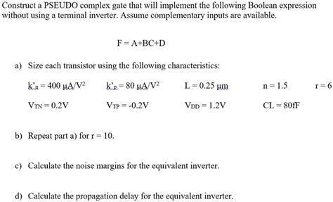 SOLVED Construct A PSEUDO Complex Gate That Will Implement The