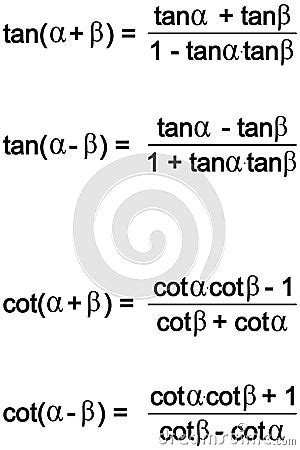 Addition Formulas For The Tangent And Cotangent Functions Stock Photo CartoonDealer Com
