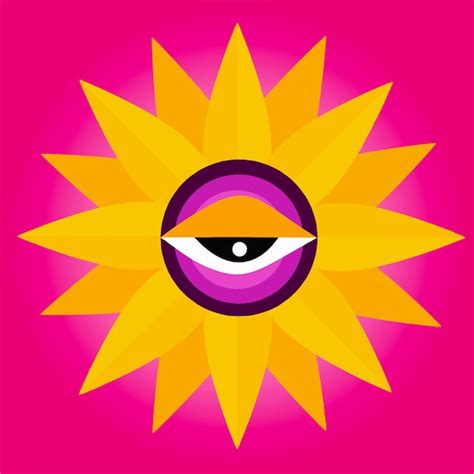 해바라기 입체파 벡터 일러스트 레이 션 프리미엄 벡터