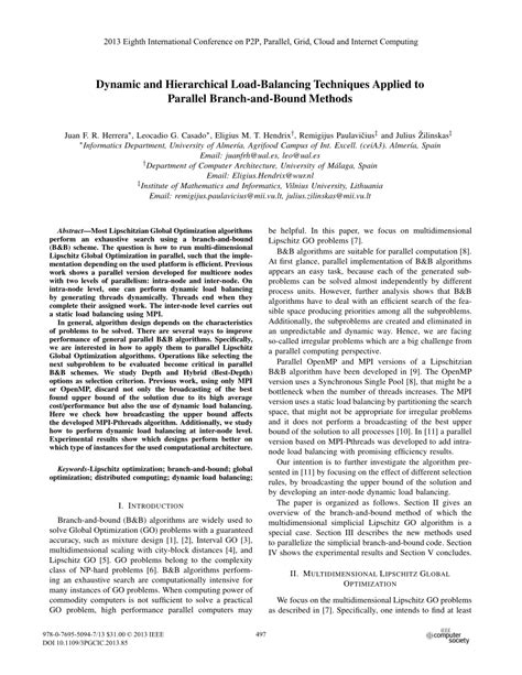 Pdf Dynamic And Hierarchical Load Balancing Techniques Applied To