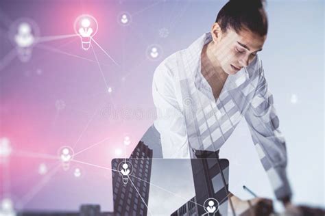 Data Information And Social Network Concept With Digital User Symbols Connected By Lines On