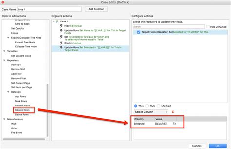 saving checkbox selection when editing repeater row axure rp 8