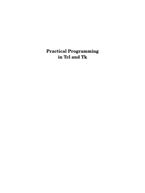practical programming in tcl and tk pdf books