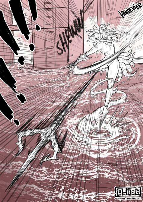 Rule 34 Action Attack Female Hi Res Lazydez Melee Weapon Polearm Sea Trident Vandevier Water