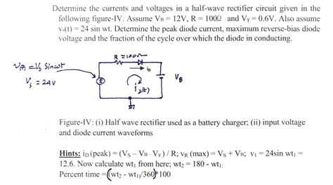 Solved Determine The Currents And Voltages In A Half Wave