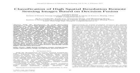Pdf Classification Of High Spatial Resolution Remote Sensing