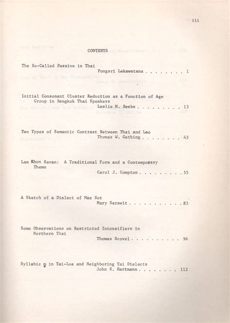 A Tai Festschrift For William J Gedney On The Occasion Of His Fifth