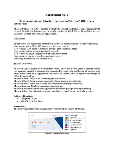 experiment no 1 pdf microsoft office microsoft excel