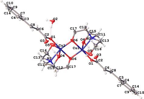 Molecular Structure Of Complex 2 With The Atom Numbering Scheme