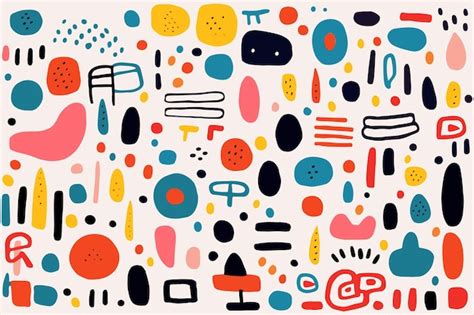 미니멀리스트 추상 대담한 색상 및 모양 패턴 프리미엄 Ai 생성 벡터